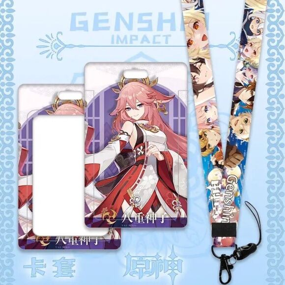 Accessories | Genshin Impact Yae Miko Keychain Id Card Holder Lanyard ...